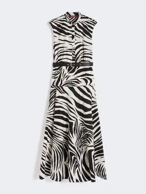 Max Mara Printed Poplin Shirt Dress - Black