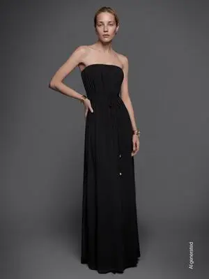 Max Mara Cady Bustier Maxi Dress - Black
