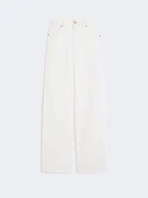 Max Mara Cotton And Linen 5-pocket Trousers - White