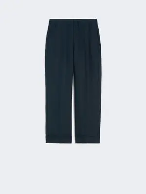 Max Mara Linen Basketweave Straight Trousers