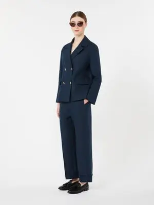 Max Mara Linen Basketweave Straight Trousers
