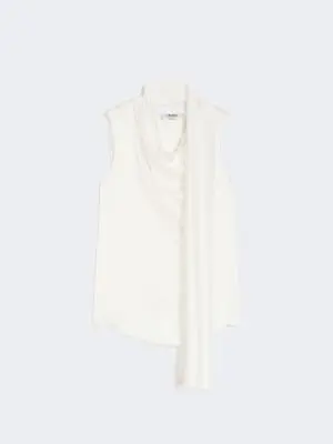 Max Mara Silk Satin Top - White