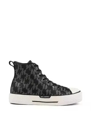 Karl Lagerfeld Logo-detail High-top Sneakers - Black