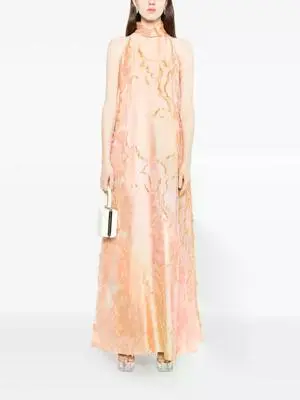 Amsale Jacquarded Trapeze Maxi Dress