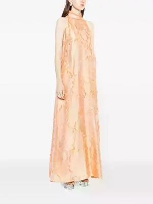 Amsale Jacquarded Trapeze Maxi Dress