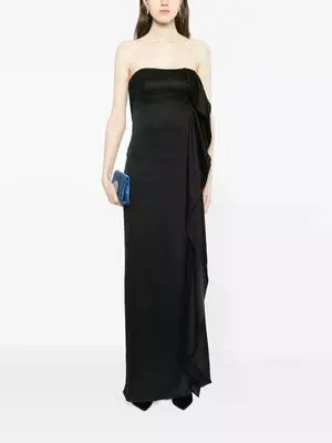 Amsale Cascade Maxi Dress - Black