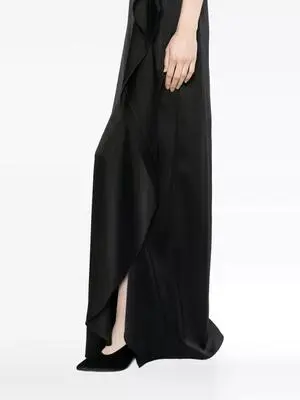 Amsale Cascade Maxi Dress - Black