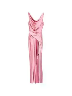 Amsale Draped Maxi Dress - Pink
