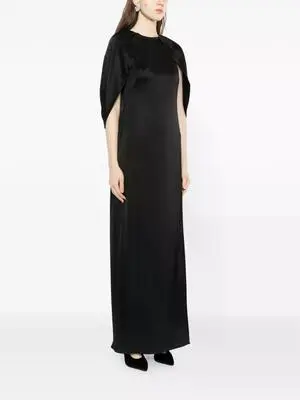 Amsale Column Cape Maxi Dress - Black