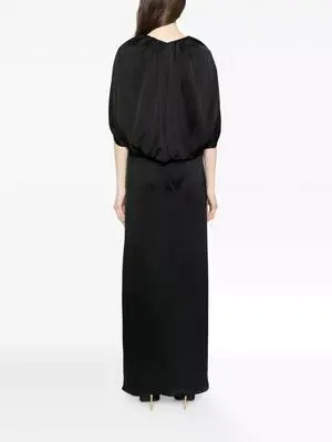 Amsale Column Cape Maxi Dress - Black