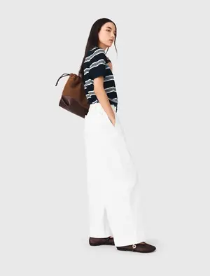 Maje Cotton Wide-leg Trousers