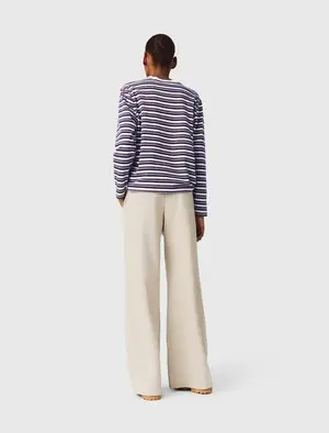 Maje Wide-leg Suit Trousers In Viscose With Marl Effect