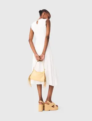 Maje Knit Dress With Gold Embellishments