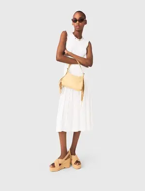 Maje Knit Dress With Gold Embellishments