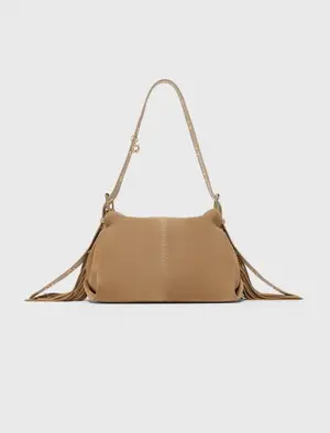 Maje Leather Suede Miss M Bag - Cappucino