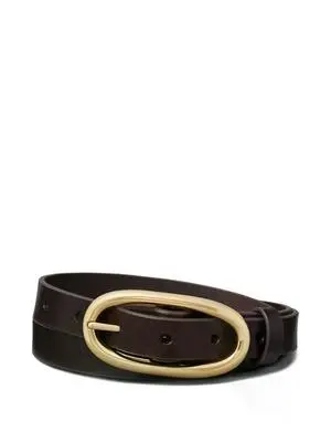 Tory Burch Pierced Large Buckle Belt - Brown