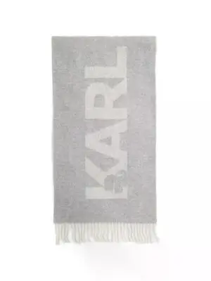 Karl Lagerfeld Logo-detail Scarf - Grey