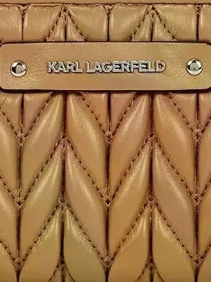 Karl Lagerfeld Quilted Logo-plaque Wallet - Neutrals