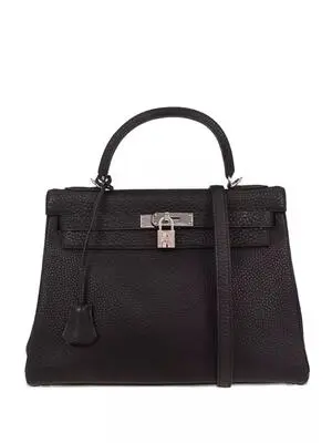 Hermès 2001 32 Kelly Retourne Leather Handbag - Black