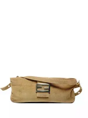 Fendi 1990-2000 Logo-detail Corduroy Shoulder Bag