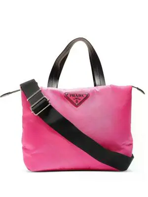 Prada 2020s Logo-plaque Tote Bag - Pink