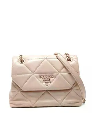 Prada 2020s Quilted Chain Shoulder Bag - Neutrals
