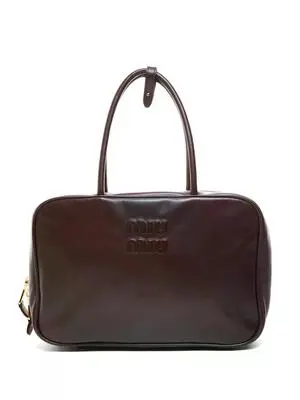 Miu Miu 2020 Logo Leather Bowling Bag