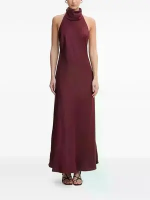 Bardot Delphina Halter Open-back Dress - Red