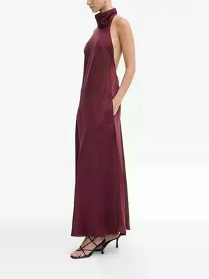 Bardot Delphina Halter Open-back Dress - Red