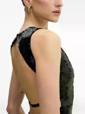 Bardot Portia Sequin Open Back Dress - Black