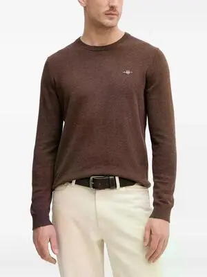 Gant Logo Round-neck Sweater - Brown