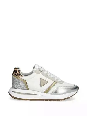 Guess Leopard-panel Sneakers - White