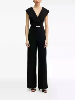 SIMONA CORSELLINI V-neck Belted Jumpsuit - Black
