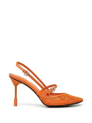 MSGM Mesh Strap Pumps - Orange