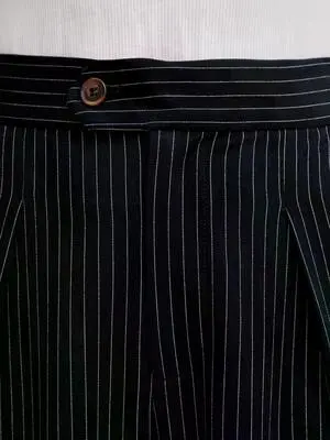 NEVER FULLY DRESSED Pinstripe Button Trousers