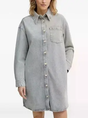 Marc O'polo Button Mini Shirt Dress - Grey