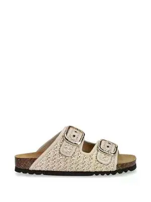 DR. SCHOLL'S SHOES Woven Buckle Strap Slides - Neutrals