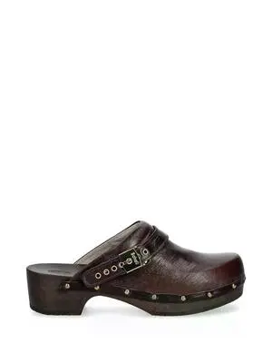 DR. SCHOLL'S SHOES Studded Buckle Clogs - Brown