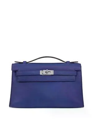 Hermès 2011 Kelly Swift Pochette Tote Bag - Blue
