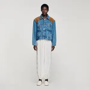 Sandro Denim And Suede Jacket