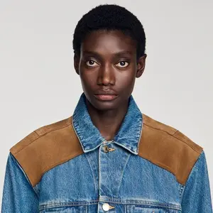 Sandro Denim And Suede Jacket