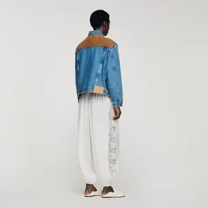 Sandro Denim And Suede Jacket
