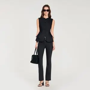 Sandro Peplum Vest - Black