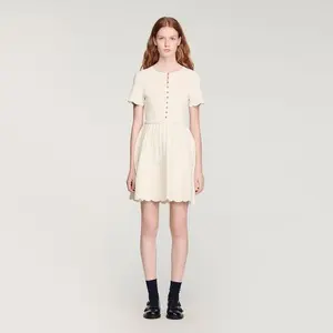 Sandro Pointelle Knit Mini Dress