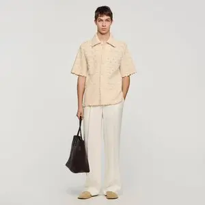 Sandro Cotton Broderie Anglaise Shirt - Ecru