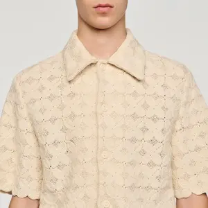 Sandro Cotton Broderie Anglaise Shirt - Ecru