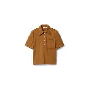 Miu Miu Technical Jersey Polo Shirt - Cinnamon