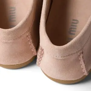Miu Miu Suede Deck Loafers - Peach