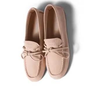 Miu Miu Suede Deck Loafers - Peach