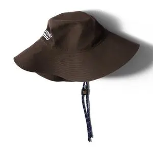 Miu Miu Denim Bucket Hat - Dark Brown/iris